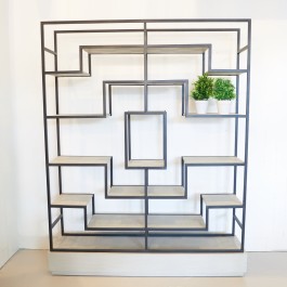 Large Oak Inlay & Black Metal Shelf | Time & Tide