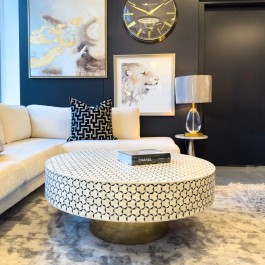 Circular Bone Inlay Coffee Table | Time & Tide