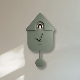 Khaki Green Cuckoo Wall Clock | Time & Tide