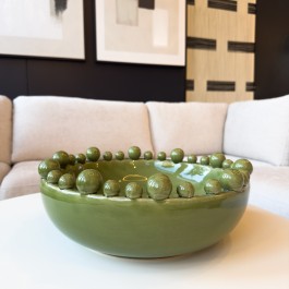 Bowl with Bobble Decoration - Green | Time & Tide