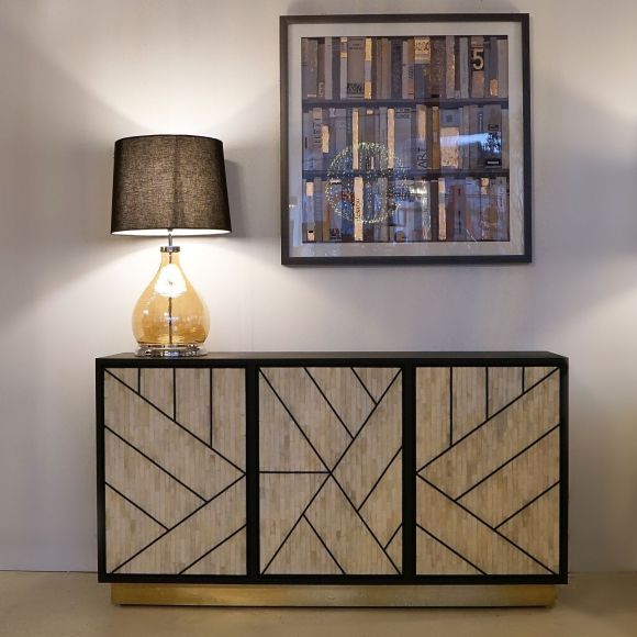 Fir Wood 4 Door Parquet Sideboard | Time & Tide