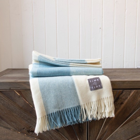 Blush & Beige Block Check Throw | Time & Tide