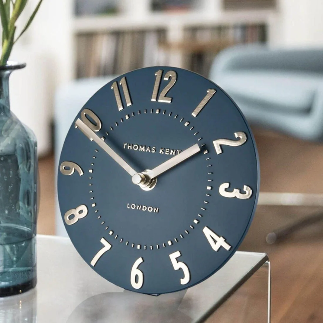 blue mantel clock