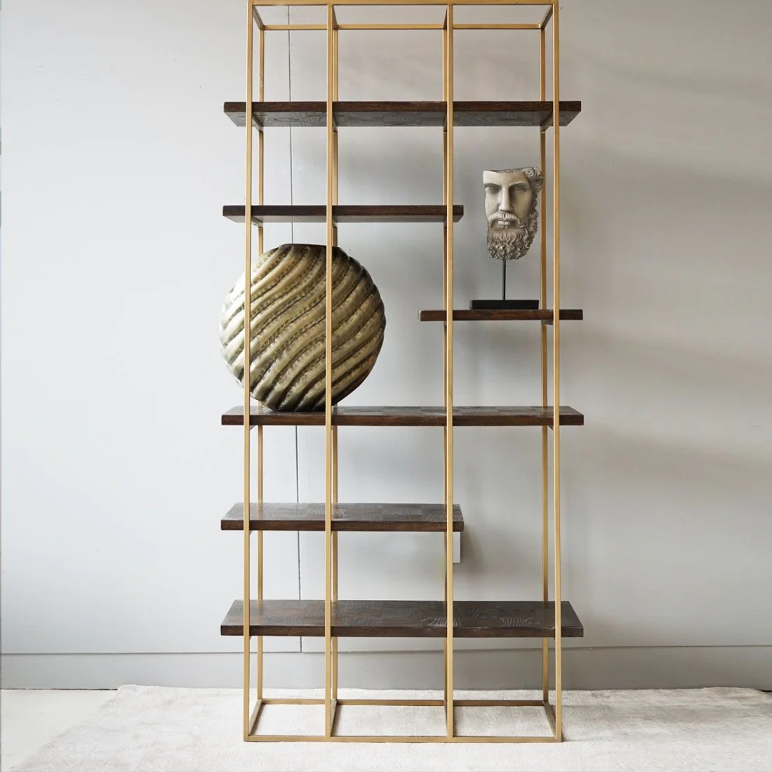 Parquet Shelves with Gold Frame Time Tide