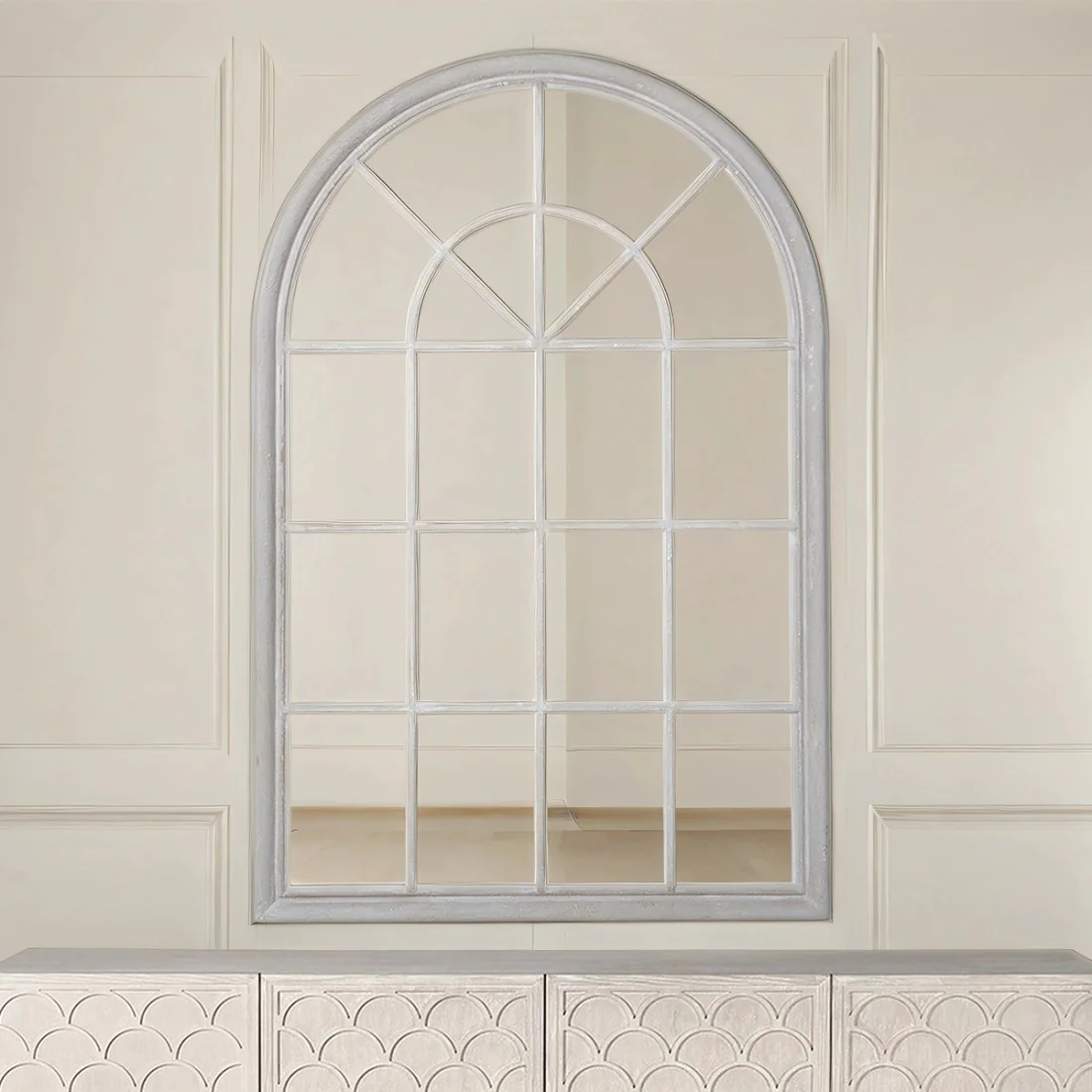 arched window frame mirror