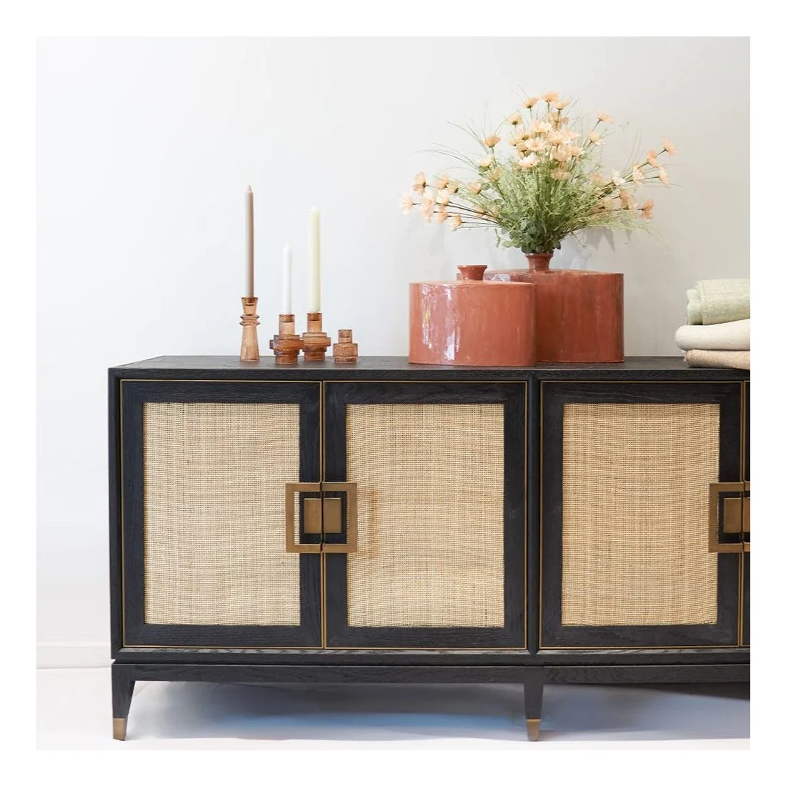 Black and wood credenza store