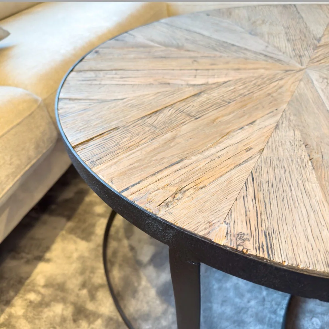 Reclaimed wood nesting tables store
